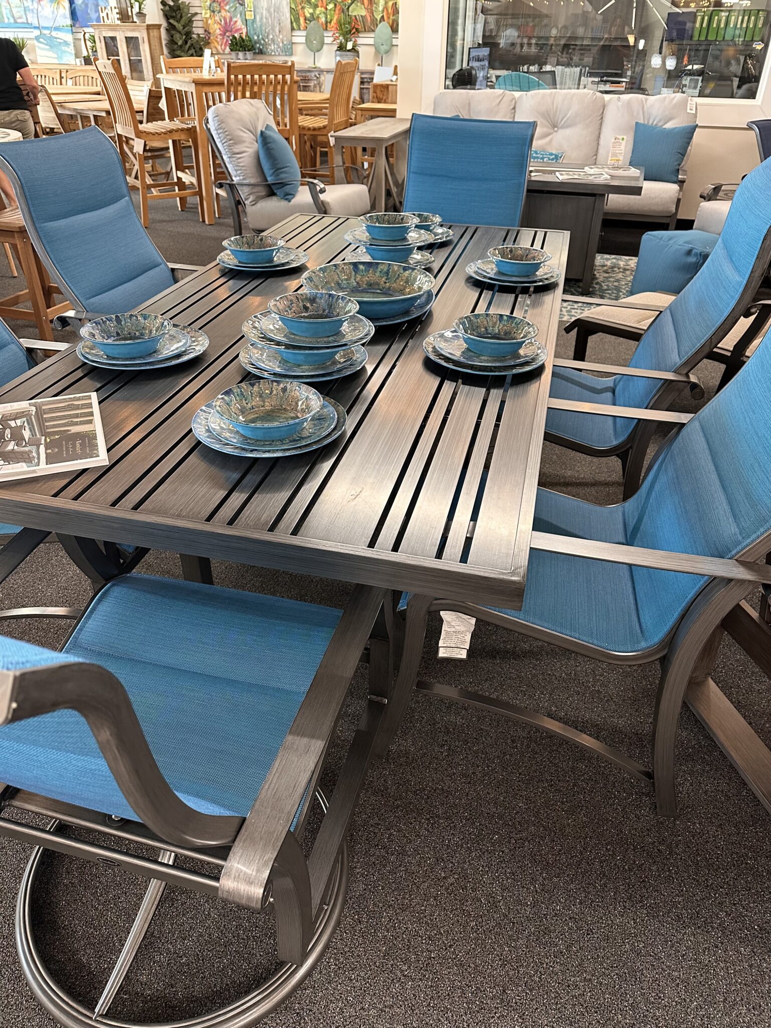 Tri-Slat Tables by Woodard - Patio Casual Outdoor Furniture